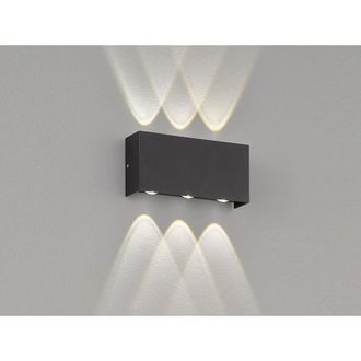 Honsel Leuchten Honsel - led Au&szlig;enwandleuchte nairobi Schwarz mit Up and Down Licht - 17cm breit