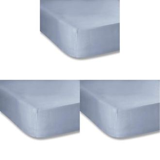 bianca Plain Dyed Denim, Spannbettlaken, 90 x 200 cm, 100% Perkal-Baumwolle (Packung mit 3)