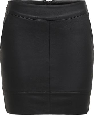 Only Damen onlBASE Faux Leather Skirt OTW NOOS Rock, Schwarz (Black), 38