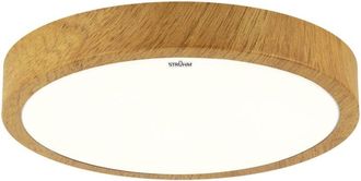 Licht-Erlebnisse Licht-erlebnisse - led Deckenlampe Metall &oslash; 48 cm rund IP44 Holz (Eiche) neutralwei&szlig; 4100 k 2520 lm Deckenleuchte