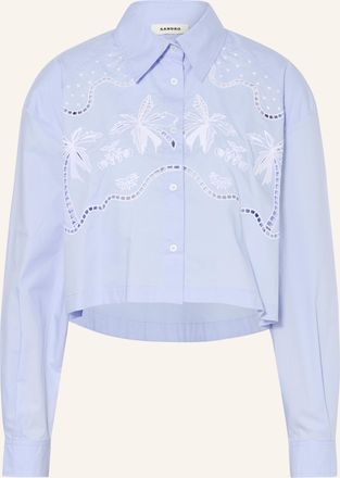 Sandro Sandro Hemdbluse Mit Lochspitze blau