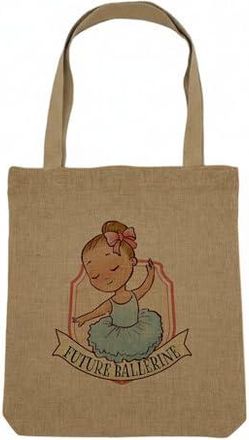 Fabulous Sac Shopping Tote Bag Aspect Lin - Future Ballerine Danse Classique Sport - Sac de Courses Toile Epaisse 360g Beige Naturel Cabas Port&eacute; Epaule Solide 