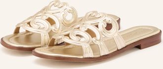 Pedro Miralles Pantoletten Napa Metal silber