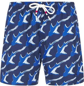 Napapijri Herren Badeshorts blau Mikrofaser Mit Prints