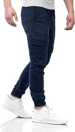 Alessandro Salvarini Herren Outdoor Cargohose Cargo Hose Stoff lang viele Taschen AS270 [AS-270-Dunkelblau-W34-L30]