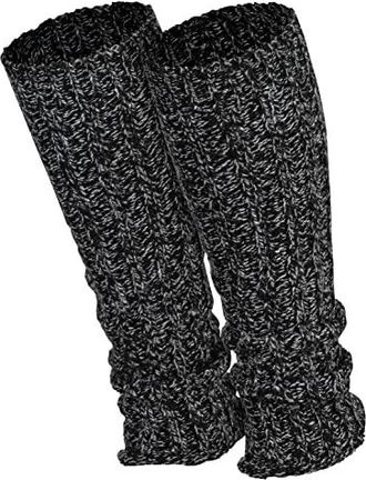 Piarini 1 paire de jambières en tricot épais pour femme - Hiver chaud - Multicolore bleu, gris, rose, taille unique, Multicolore-noir, taille unique