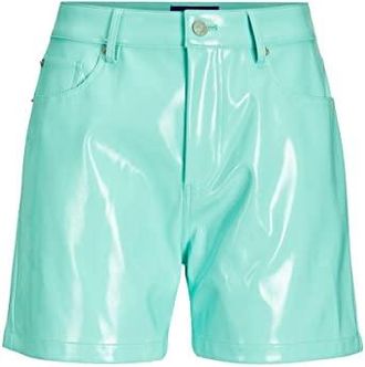 Jack & Jones Jjxx Jxkenya Faux Leather Shorts Femme Shorts, Bleu Aruba - Détails : Brillant, M