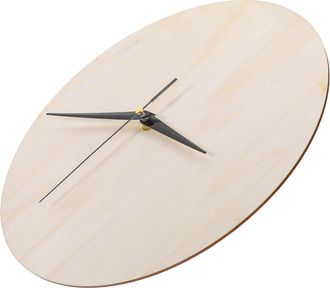 Artibetter Selbstgemacht Holzuhr Rund 25cm Unbehandeltes Holzzifferblatt Basteluhr Ersatzteil Quarzwerk Uhr Graffiti Beige zum Bemalen f&uuml;r Wohndekor