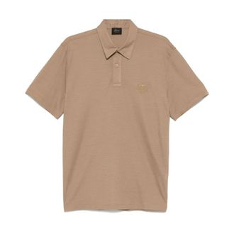 Brioni Polo mit gesticktem Logo Kurzarm - - Tops - Herren - Braun - 2XL