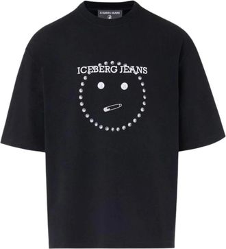 Iceberg Homme, Tops, Noir, Taille: M Short Sleeve T-Shirt