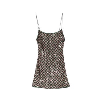 Os&eacute;ree Sequin-pattern Mini Dress