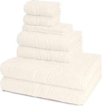 ROSS 8 teiliges Frottier-Set - Cashmere Feeling (2 X Wasch- 2 X G&auml;ste- 2 X Dusch- 2 X Handtuch im Set) - 520 g/m2 - Baumwolle - Walkfrottee - saugstark - w