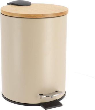 Tendance Abfallbeh&auml;lter aus Metall mit fallbremse 2,5l - Taupe Bambus