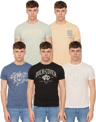 Duck and Cover Haltecks T-Shirt f&uuml;r Herren (5er-Pack) (Bunt)