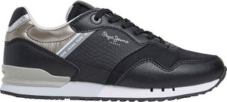 Pepe Jeans London Damen London Snake W Sneaker, Black, 56 EU