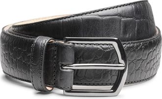 CHARLES TYRWHITT Gepr&auml;gter Lederg&uuml;rtel Made in England - Schwarz