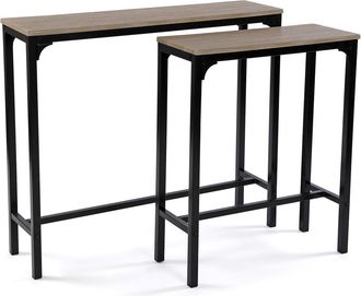 VERSA Doncaster Schmales Möbelstück für den Eingangsbereich oder Flur, Moderner Konsolentisch, Maßnahmen (H x L x B) 80 x 25 x 95 cm, Holz und Metall, Farbe