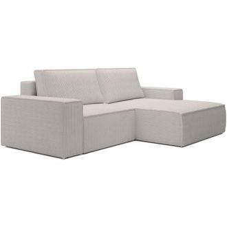 Selsey Farese Mini - Ecksofa mit Cordbezug, Schlaffunktion und Stauraum, Greige, rechts - Selsey