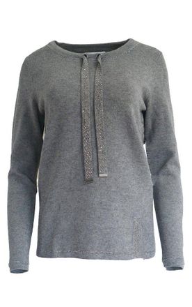 Passioni Strickpullover mit Glitzer Details mit glitzernden Zuglaschen
