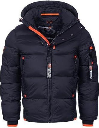 Geographical Norway FvS Production H-H Veste dhiver parka pour hommes, avec doublure chaude et matelassée, pour lextérieur, bleu marine, XXXL