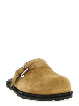 Moschino Womens Beige Leather Clogs Shoe