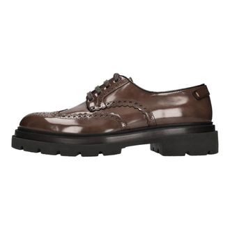 Santoni Geflochtene Leder-Schn&uuml;rschuhe - - Shoes - Herren - Braun - 46 EU