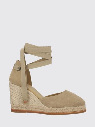 Castaner Espadrilles compens&eacute;es hautes Camila en daim avec lacets de cheville
