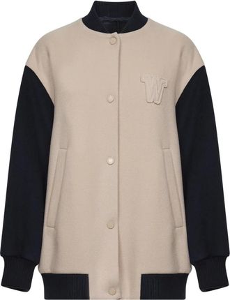 Max Mara Femme, Vestes, Beige, Taille: 32 FR Blouson Bomber en Laine Double Face