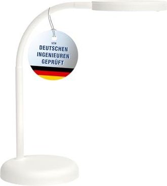 Maul Schreibtischlampe LED MAULjoy | Kleine Schreibtischlampe mit Standfuß | Moderne Tischlampe für Schreibtisch, Büro | Flexible LED Lampe mit 3000K warmw