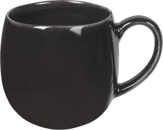 Broste Copenhagen Nordic Coal Teetasse aus Steingut, Unikat, spülmaschinenfest, mikrowellengeeignet, Fassungsvermögen: 0,45 ml, Maße: Höhe: 10 cm, Durchmesser: 9 cm, 14