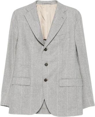 Eleventy Homme, Vestes, Gris, Taille: 2XL Costume de luxe en laine soie cachemire