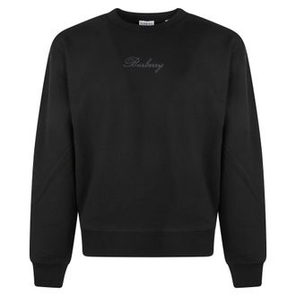 Burberry Homme, Sweatshirts et sweats &agrave; capuche, Noir, Taille: L Rowan Cotton SweaT-shirt