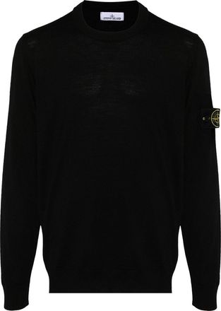 Stone Island Rundhalspullover - Schwarz