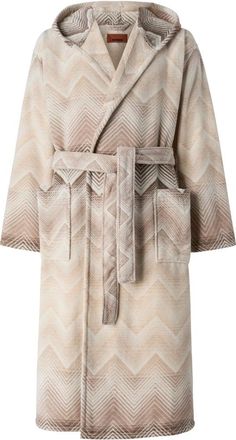 Missoni Home Homme, V&ecirc;tements de nuit et de d&eacute;tente, Beige, Taille: L Peignoir de Bain avec Capuche