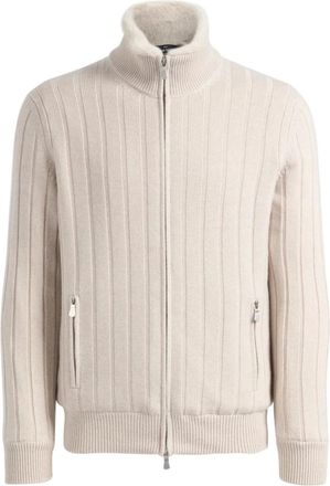 Gran Sasso Homme, Pulls, Beige, Taille: XL Giubbino Cashmere Jacket