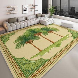 Generic Tapis pour Salon Antid&eacute;rapant 120 x 170 cm, Tapis Lavables &agrave; Poils Courts Traditionnel R&eacute;tro Plante Arbre pour Cuisine Salle &agrave; Manger Bureau et Chambr