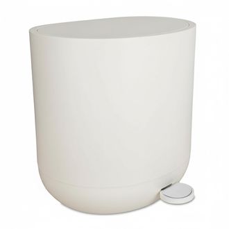 Relaxdays M&uuml;lleimer, 7 Liter, Absenkautomatik, Fu&szlig;pedal, entnehmbarer Inneneimer, Kosmetikeimer, Matter Badeimer, beige