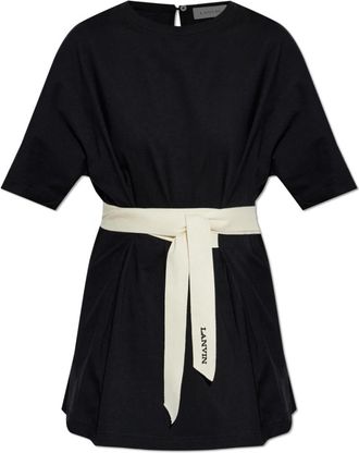 Lanvin Femme, Tops, Noir, Taille: 38 FR Top avec ceinture &agrave; la taille