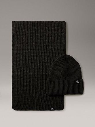 Calvin Klein Set Aus Schal Und M&uuml;tze F&uuml;r Kinder - Ck Black - Gender-inclusive Kinder - L-XL