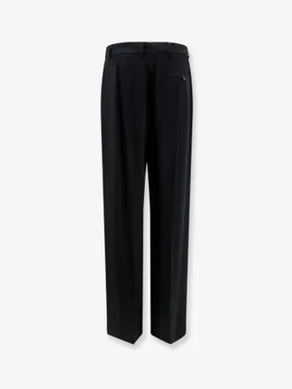 Stella McCartney Womens Trousers Pleated Satin Straight Leg Black Acetate