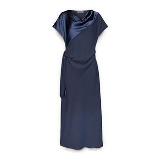 Elena Miro Langes Kleid mit seitlichem Knoten - - Dresses - Damen - Blau - XL