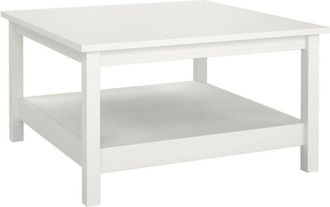 Dmora Dmora - Wohnzimmertisch Casato, Niedriger Wohnzimmertisch, Kaffeeregal, Couchtisch für Sofa, 81x81 h45 cm, Weiß