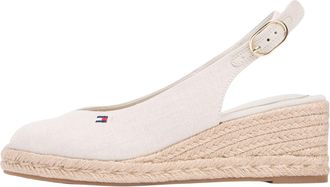 Tommy Hilfiger Damen Mid Wedge Espad Slingback Fw0fw09228 Keil-Espadrilles, BEIGE (Classic Beige), 41 EU