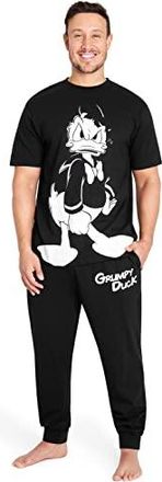 Disney Pyjama Homme Humoristique, Ensemble de Pyjama Humour Taille M-3XL, Grincheux, Donald Duck, Jack Skellington (Noir, 3XL)