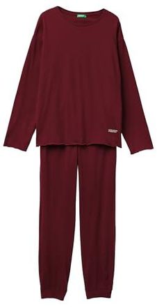 Benetton Pig(Maglia+Pant) 35vb3p048 Ensemble de Pijama, Rouge, L Femmes