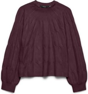 Vero Moda Vero Moda Highneck Pullover Vmgemini Ls Pull &agrave; col Montant BF, Vinetasting, M Femme