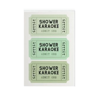 Generic poster Bathroom Wall Art Funny, Shower Karaoke Poster with Retro Ticket Design, Sage Green Minimalist Home Decor Print(Unframed,08x12inch(20x30cm))