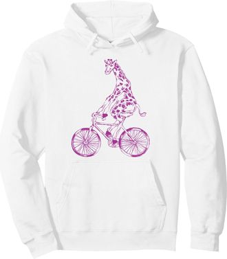 Seembo Giraffe Radfahren Fahrrad Lustig Biker Animal Biking Cool Bike Pullover Hoodie