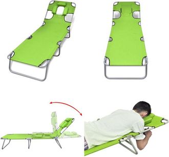 vidaXL Sonnenliege Klappbar mit Kopfstütze Verstellbar Apfelgrün - Sonnenliege - Gartenliege - Relax Liege - Poolliege - Apfelgrün - Home & Living