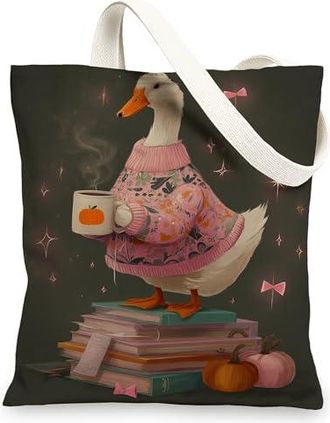 Generic Sacs fourre-tout fantaisistes en toile, sacs à provisions réutilisables, style vintage artistique, léger, lavable à lépaule B, multicolore, 13x15 Inch